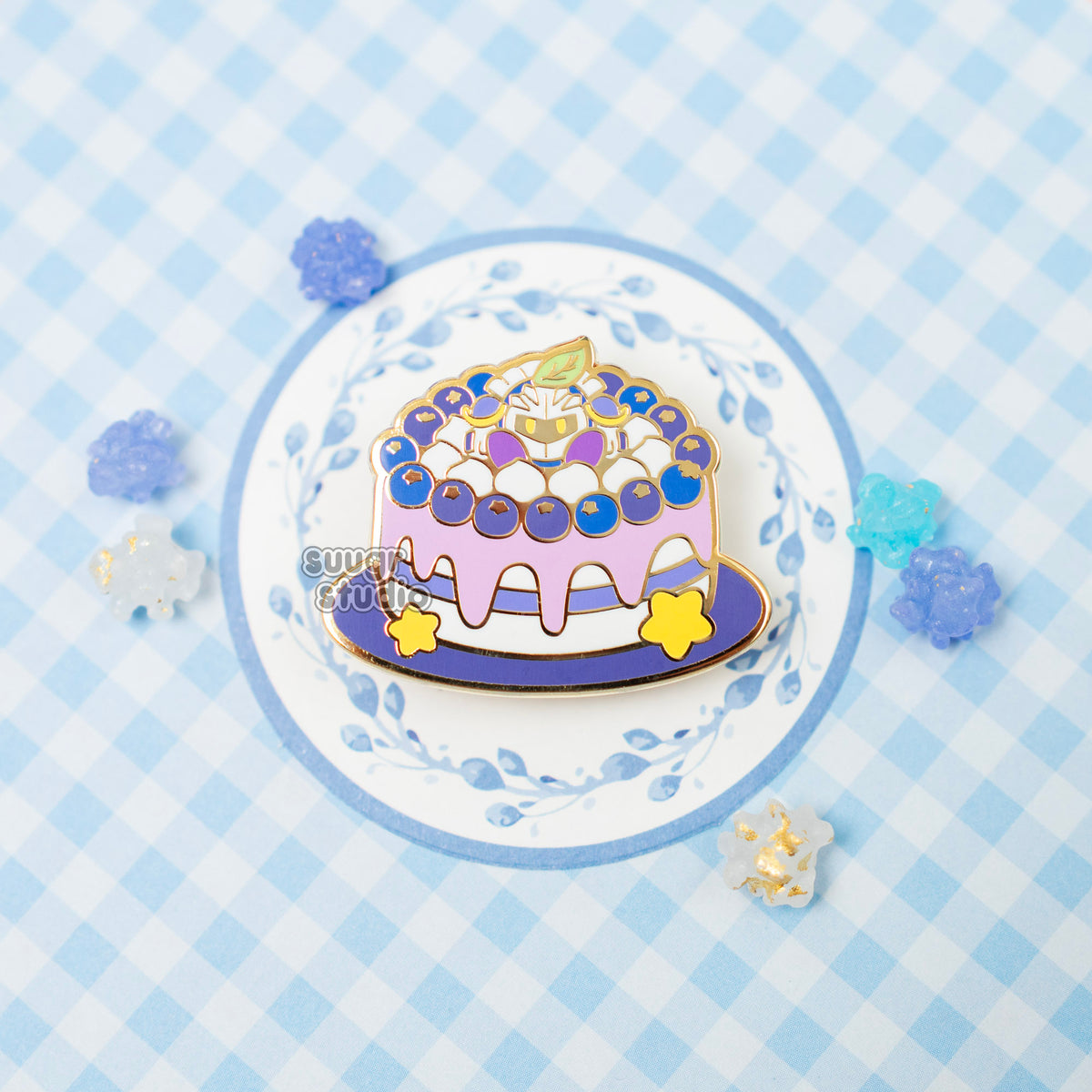 Suugr Studio Poyo Strawberry Cake Meta Knight Blueberry Hard Enamel Pin