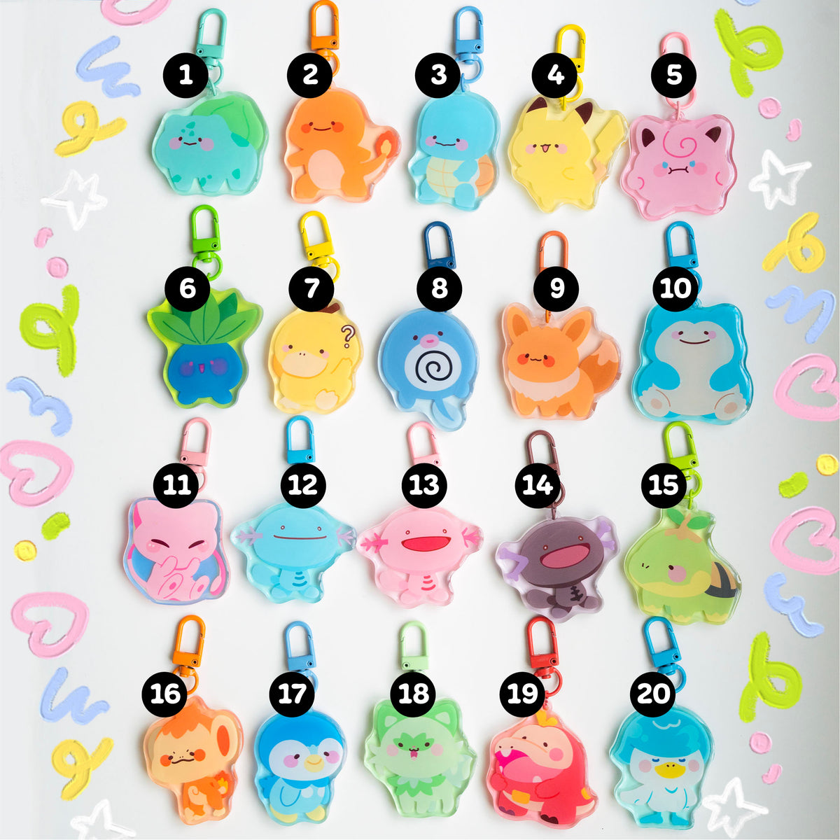 Derpymon Tinted Acrylic Charm Keychains – Suugr Studio