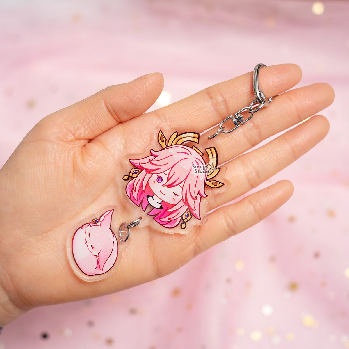 Genshin Impact Yae Miko 2-piece Double-Sided Acrylic Charm, Keychain ...